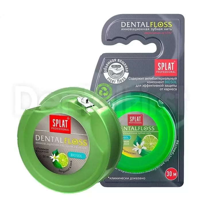 Вощеная нить Splat Dental Floss с бергамотом и лаймом, (30 м) | Купить ...