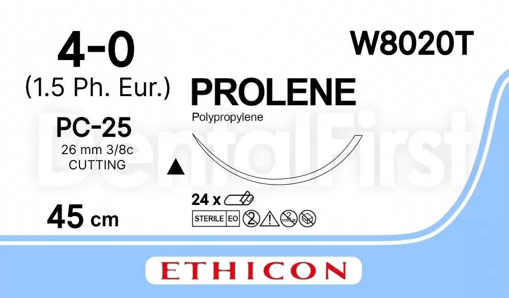 Купить W8020T Пролен (Prolene 4/0, 45 см, синий Прайм реж. 26 мм, 3/8) за 8 162 руб | Dental First